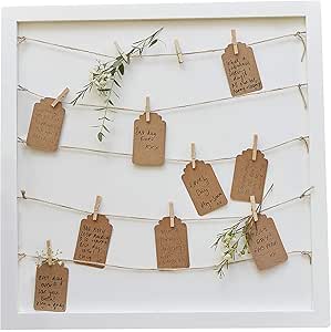 Amazon.com: Ginger Ray Wooden Frame with Pegs, String & Tags to Hang ...
