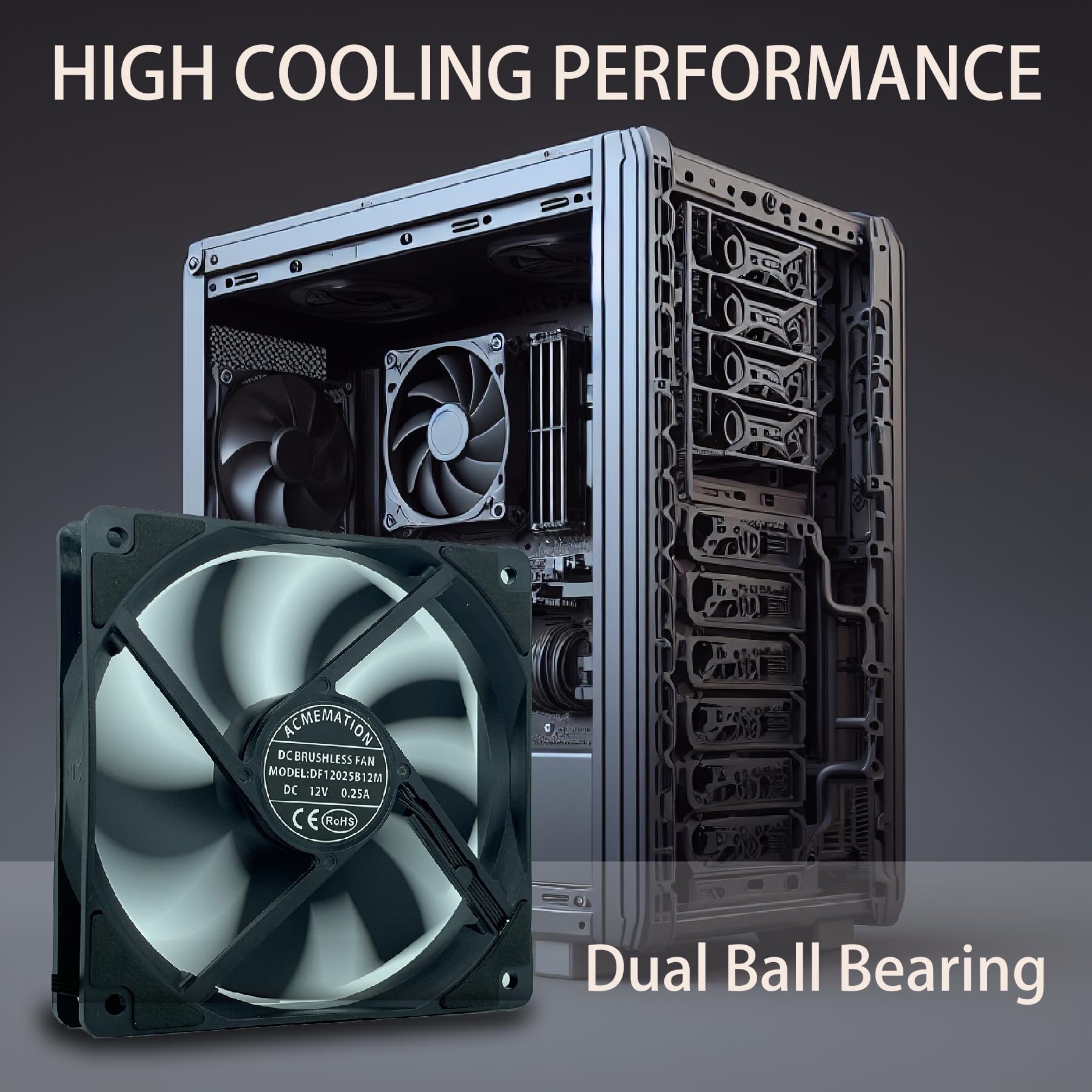 Mua 2-Pack 120mm PWM Computer Case Fan, 2700RPM 4-Pins Cooling Case ...