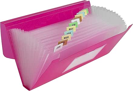 C-Line 13-Pocket Poly Expanding File, 10 x 5 Inches, Junior Size for ...