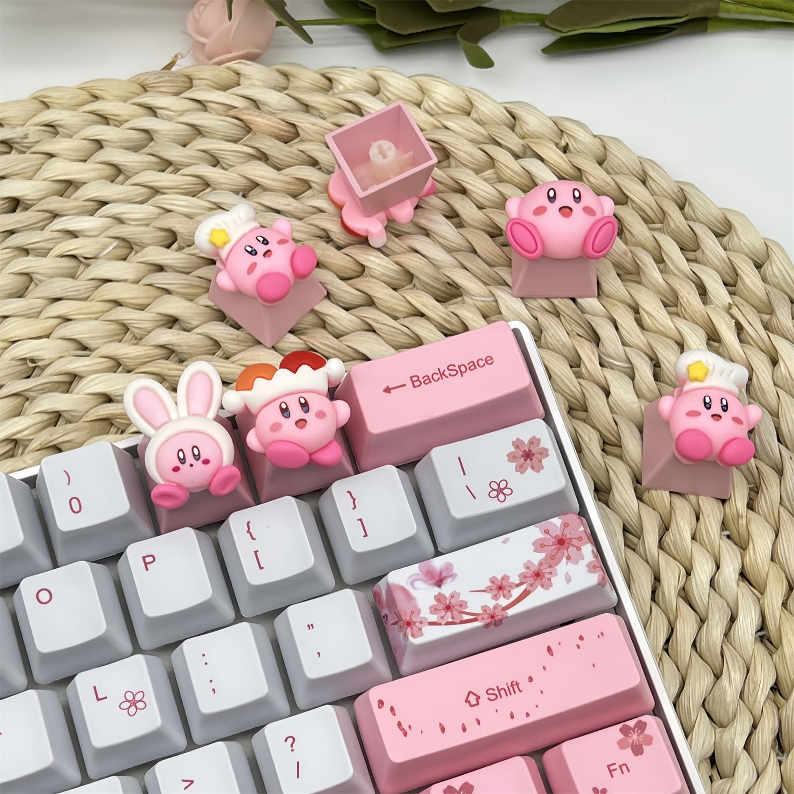 Mua ZMX Cute Anime Keycaps,Custom Handmade PBT Keycap for Kirby Pink ...