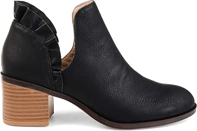 Amazon.com | Comfort by Brinley Co. Womens Ruffle Deep-V Bootie | Ankle ...