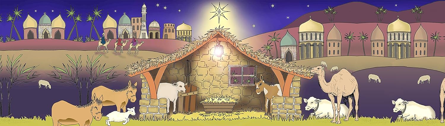 Modern Nativity Backdrop Banner 600 x 170 cm - School Nativity ...