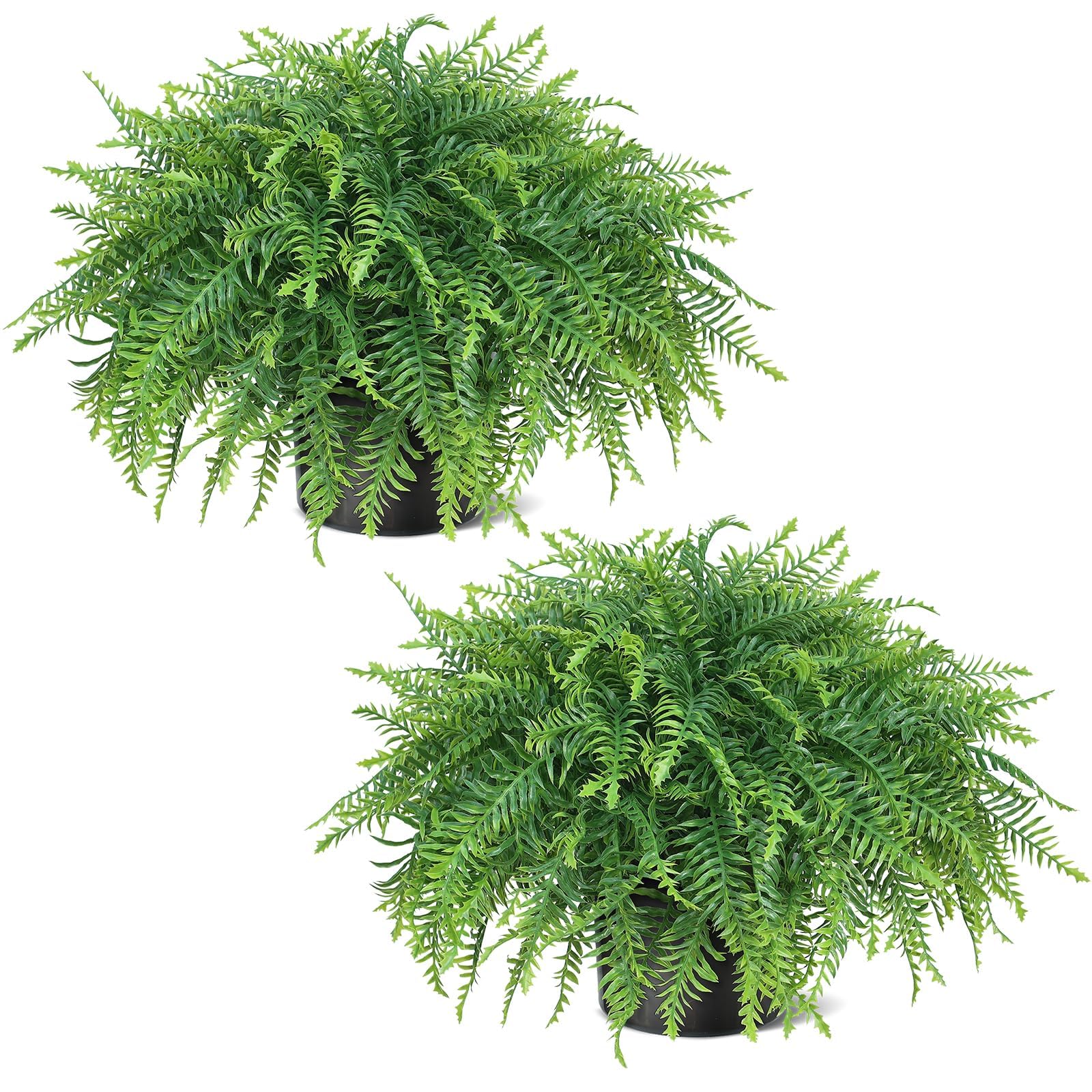Juxdp 21" Artificial Ferns Plants Topiary - 2 Set for Front Porch ...