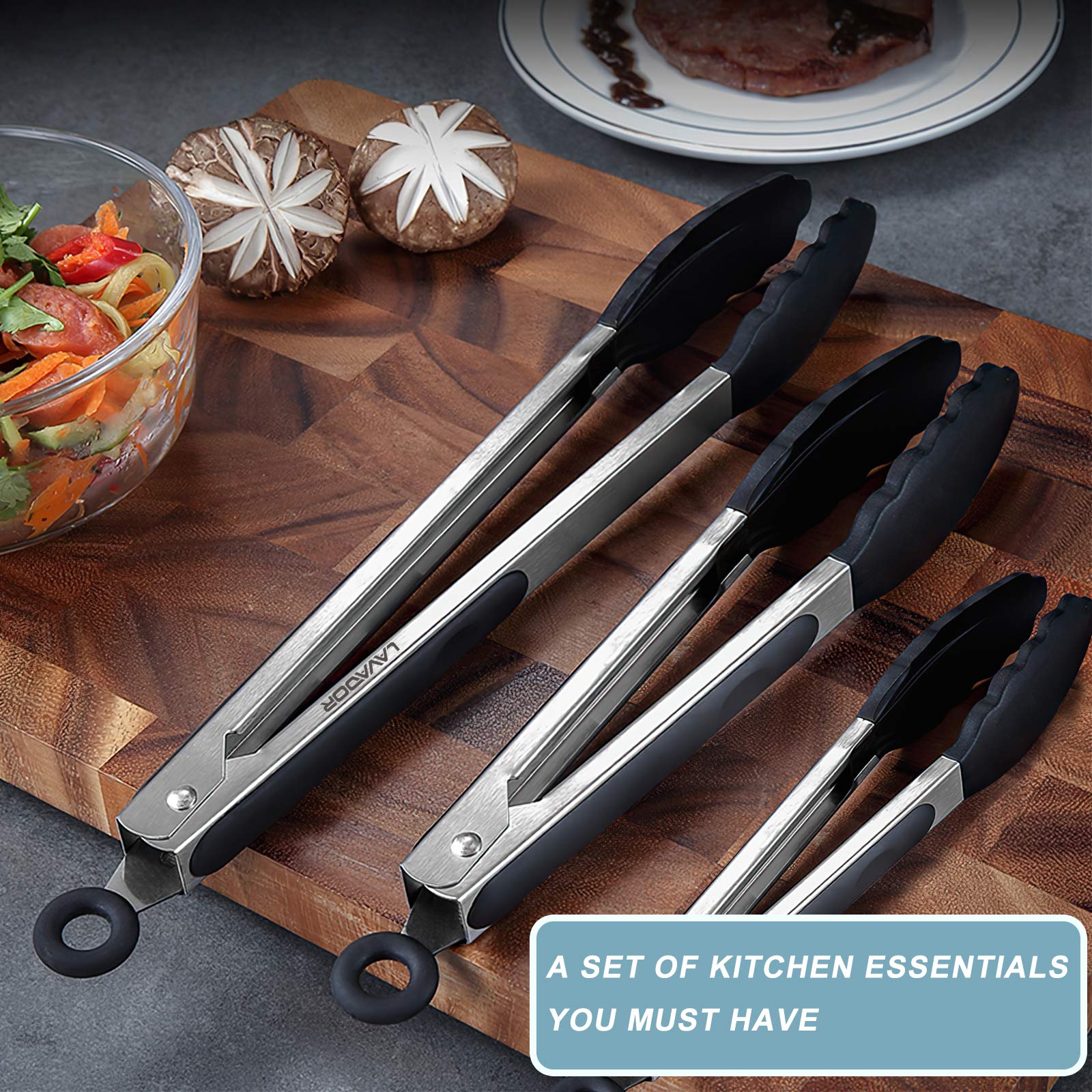 Mua Lavador Tongs for Cooking, Kitchen Tongs with Silicone Tips, High ...