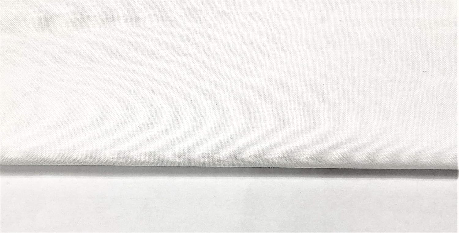Plain 100% Cotton Fabric – 60 INCH Wide – 10 Colors by M&J® (White, 3 ...
