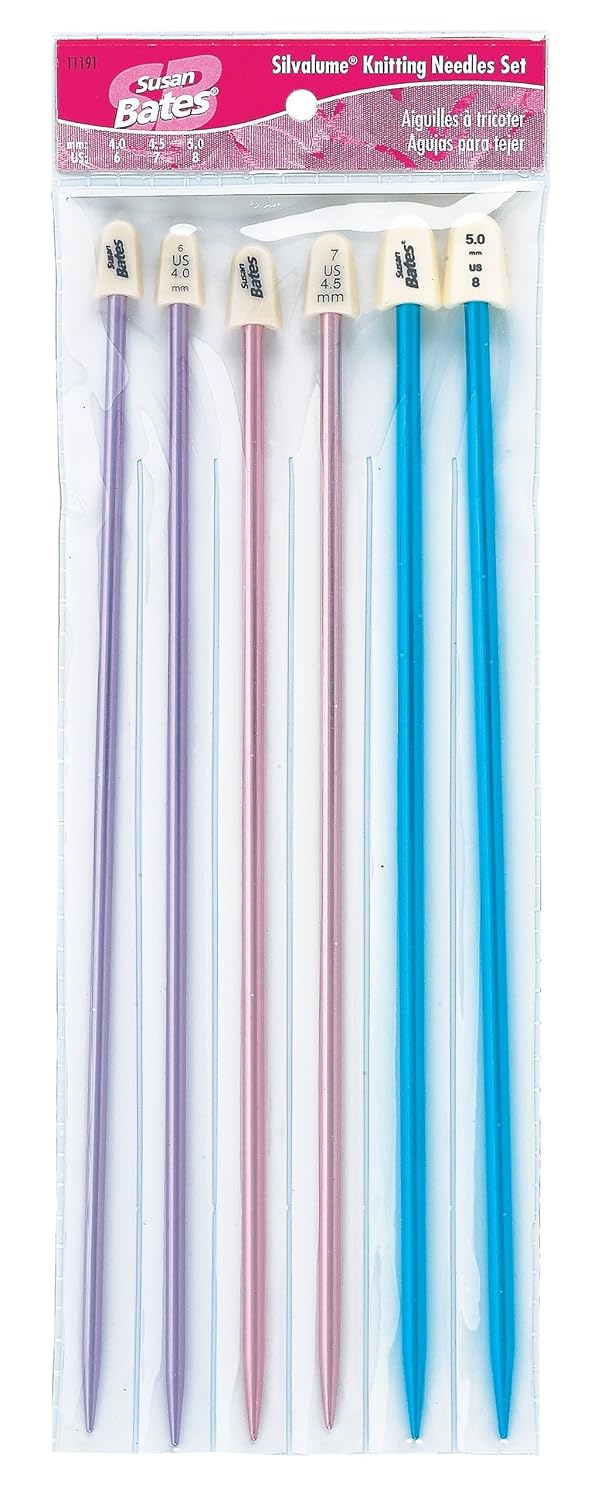 Susan Bates Silvalume Single Point Knitting Needles 10" Gift Set-Sizes ...