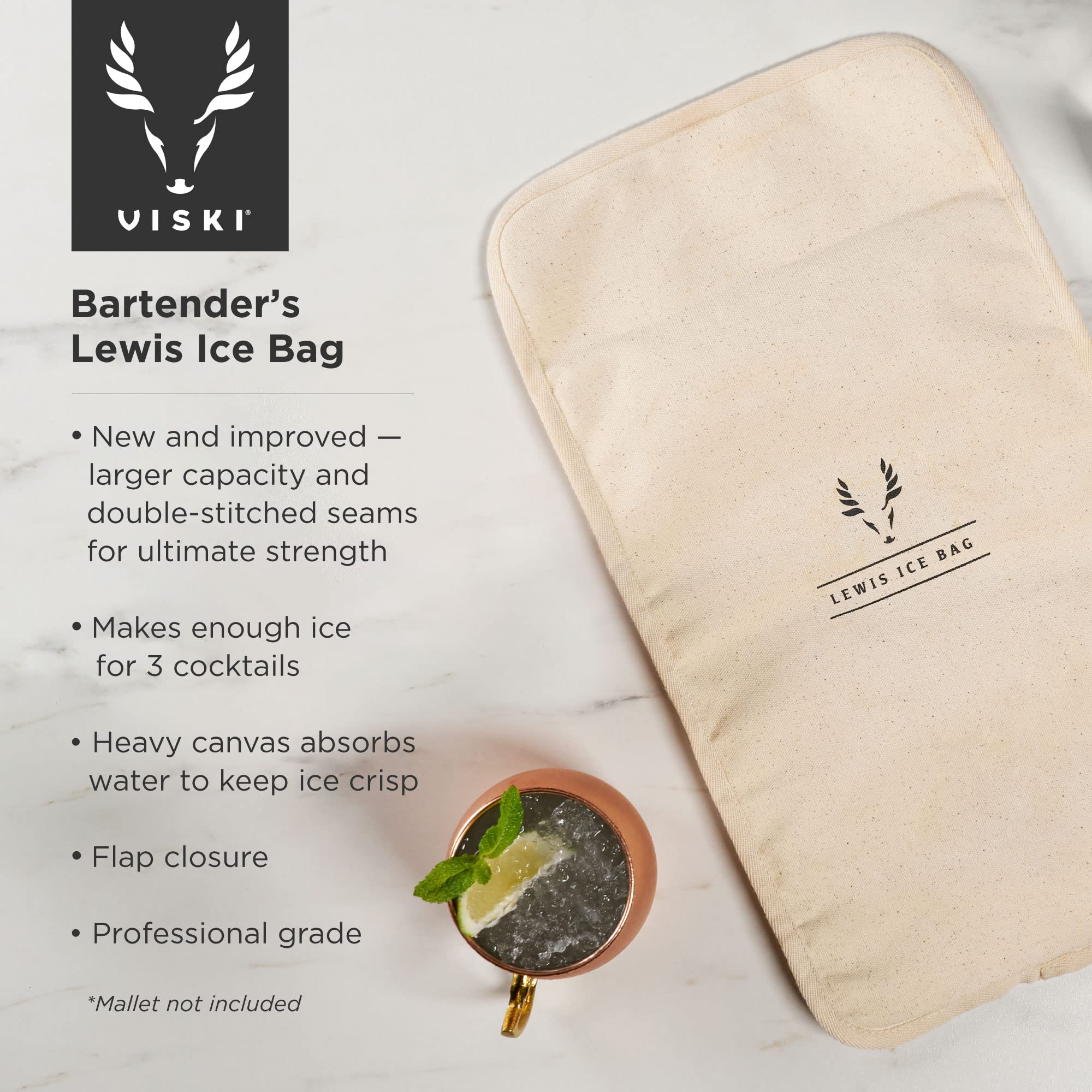 Mua Viski Bartender’s Lewis Ice Bag - Extra Large Professional Grade ...