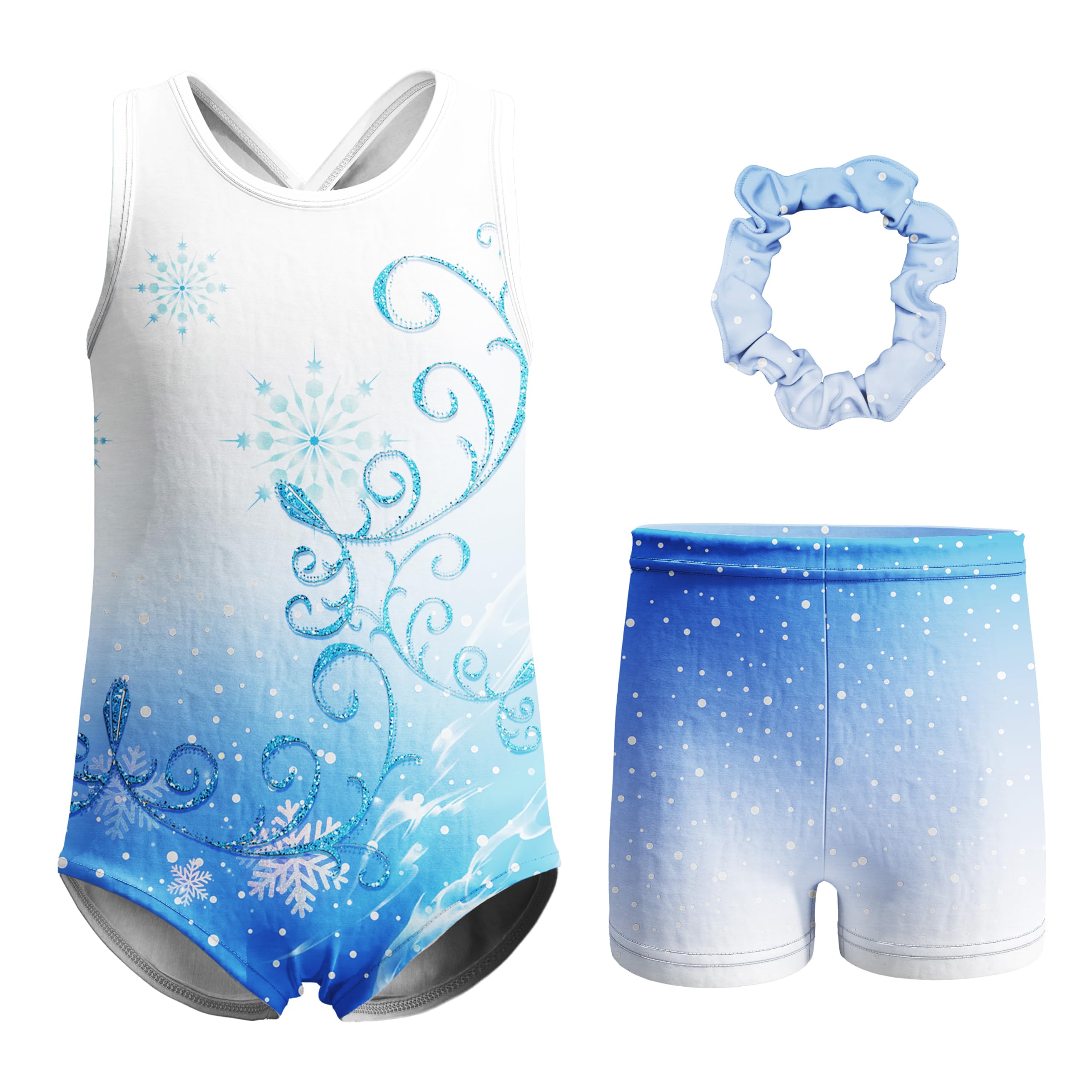 LQSZ Gymnastics Leotards for girls with Gym Shorts Sparkly Ballet Dance ...