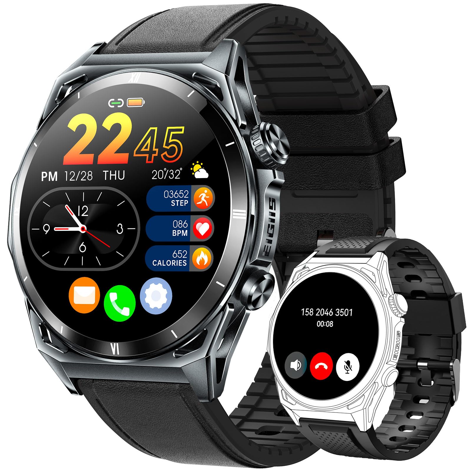KE6 Smart Watch for Men with Call 1.43'' AMOLED Fitness Watch 178 ...