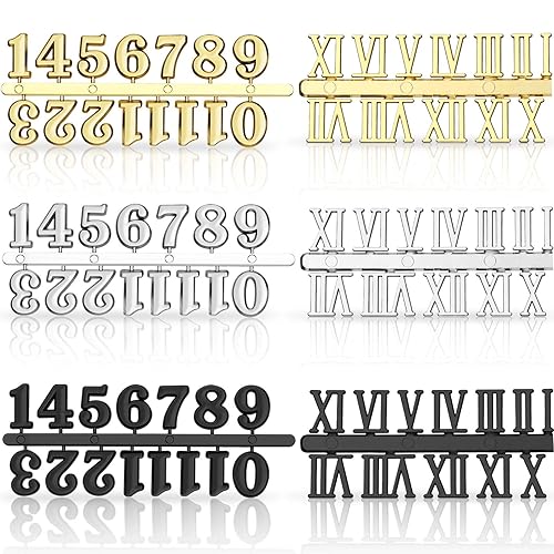 Yaomiao Clock Numerals Kit Including Arabic Number and Roman Number DIY ...