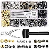 Amazon.com: 120 Set Leather Snap Fasteners Kit, 12.5mm Metal Button ...