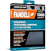 Fandeli | Waterproof Sandpaper | 1500 Grit | 25 Sheets 9'' x 11'' | For ...
