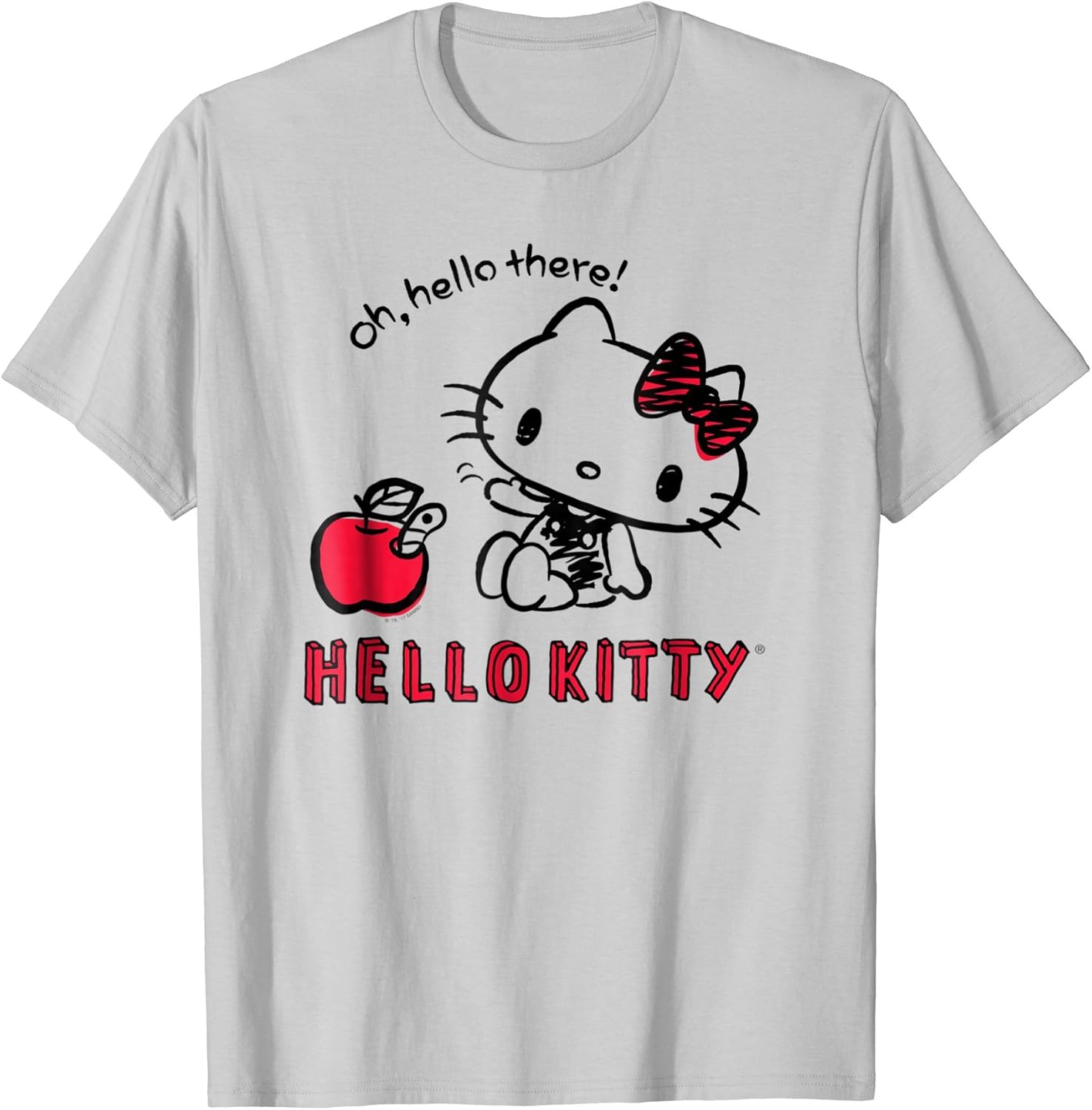 Amazon.com: Hello Kitty Hand Sketched Art "Hello There" Tee Shirt: Clothing