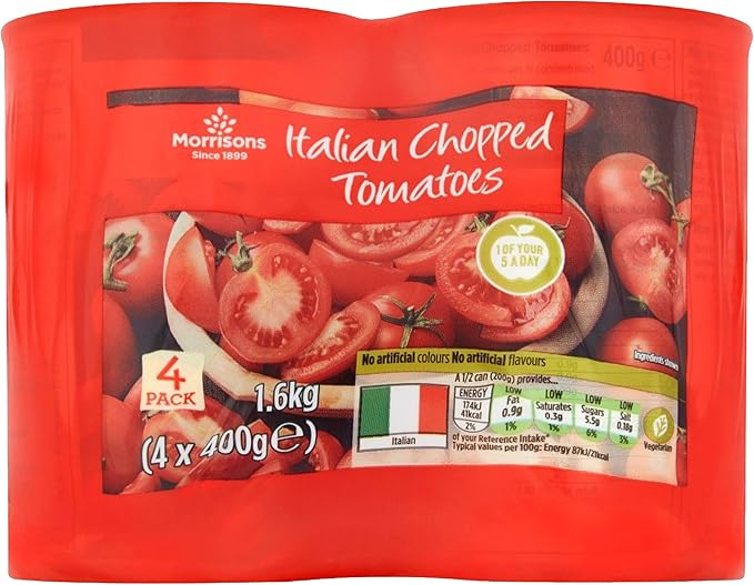 Morrisons Italian Chopped Tomatoes 4 x 400g: Amazon.co.uk: Prime Pantry