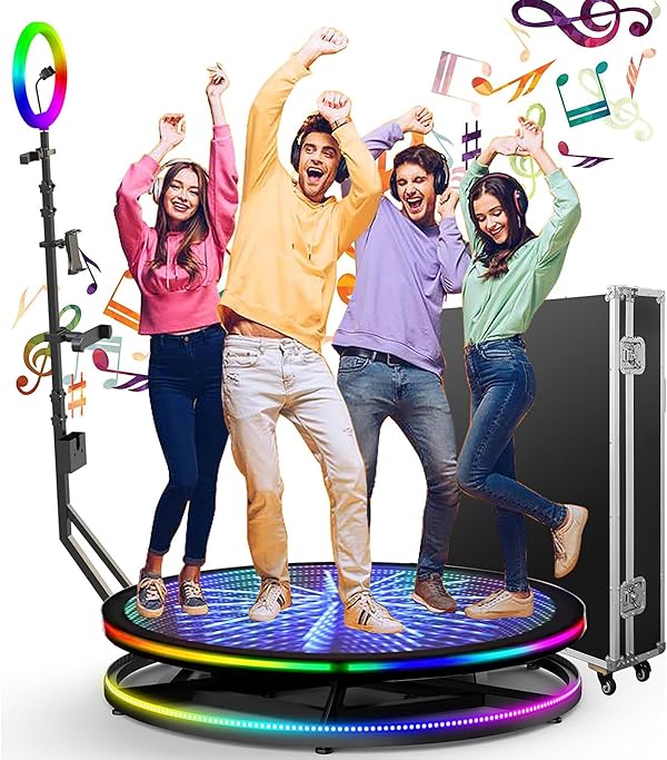 360 Photo Booth Machine for Parties with Ring Light Selfie Holders ...