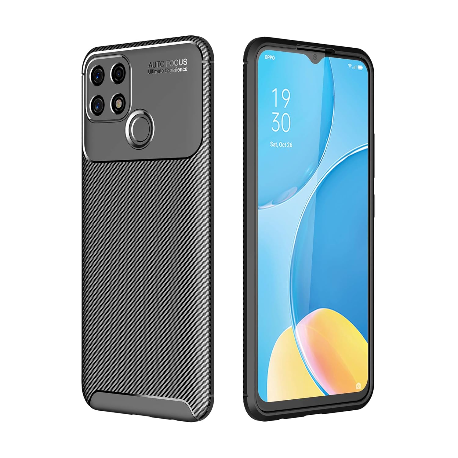 CELZO Rugged Back Cover for Oppo A15s (Silicone,Black) : Amazon.in ...