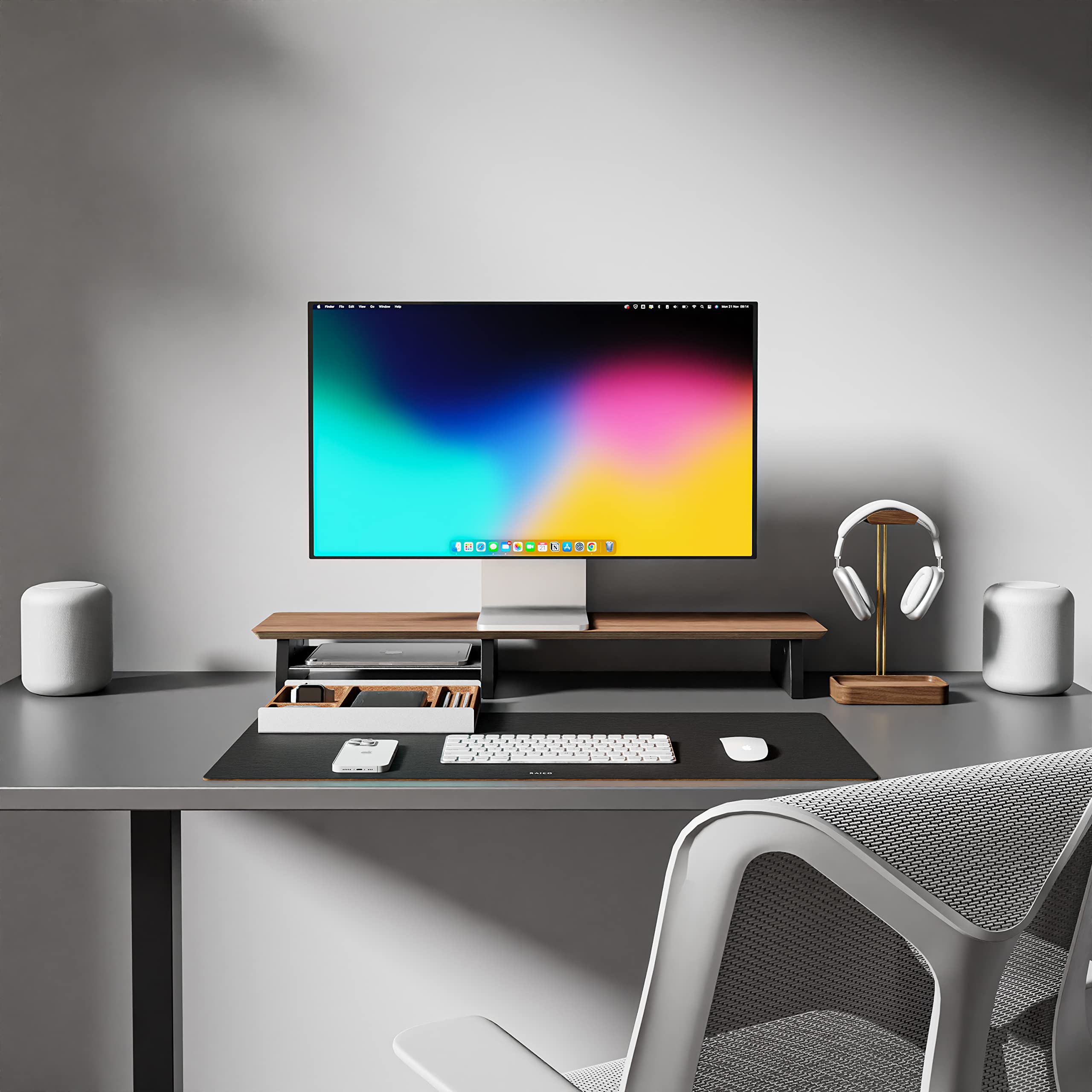 Mua Monitor Stand Riser Grovemade Walnut Wood System Shelf Desktop Dual ...