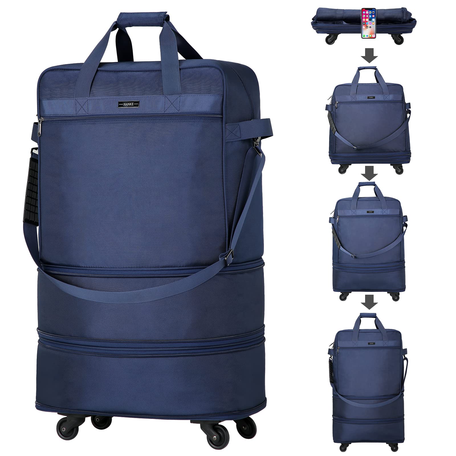 Hanke Suitcases with Wheels Expandable Foldable Luggage Bag Suitcase ...