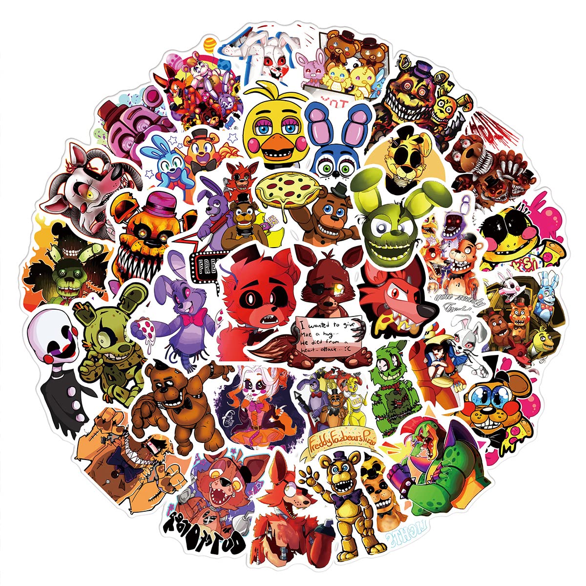 Mua Five Nights at Freddy's 50 Pack PVC Waterproof Stickers Bulk FNAF ...