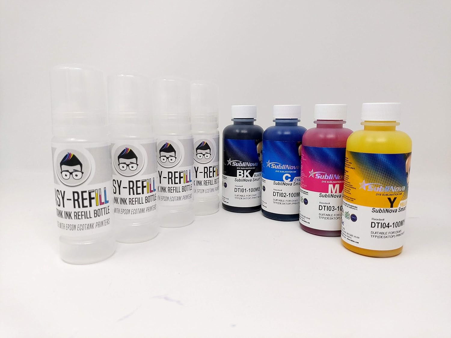 Ink Tec Sublinova Smart DTI Dye Sublimation Inks (Easy Refill Set (C,M ...