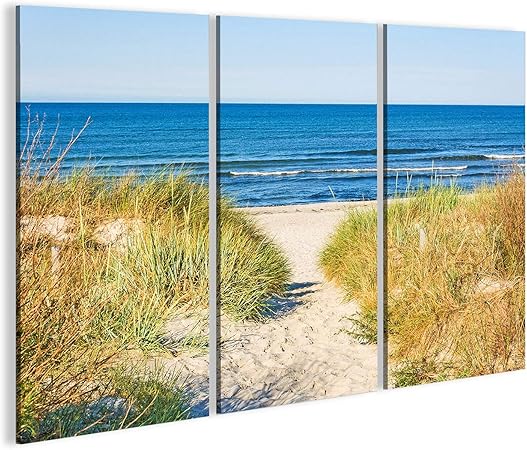 islandburner Bild Bilder auf Leinwand Weg zum Meer Strand Dünen Nordsee Poster, Leinwandbild ...