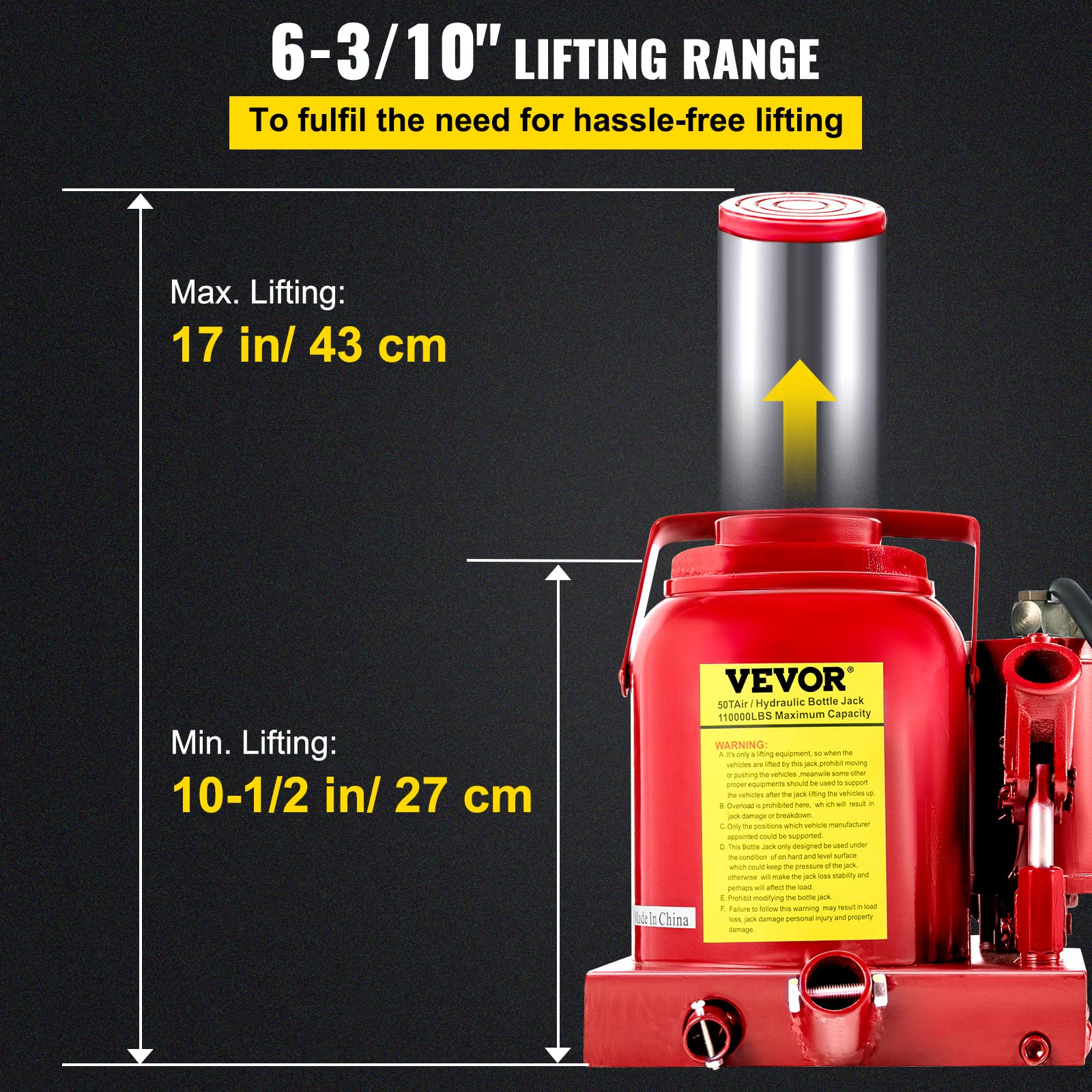 Mua VEVOR Bottle Jack 50 T, Car Jack Hydraulic Floor Jack 110000LBS ...