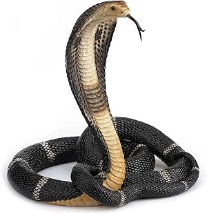 Amazon.com: 13 Inch Animal Figure Coiled King Cobra Snake Collectible ...