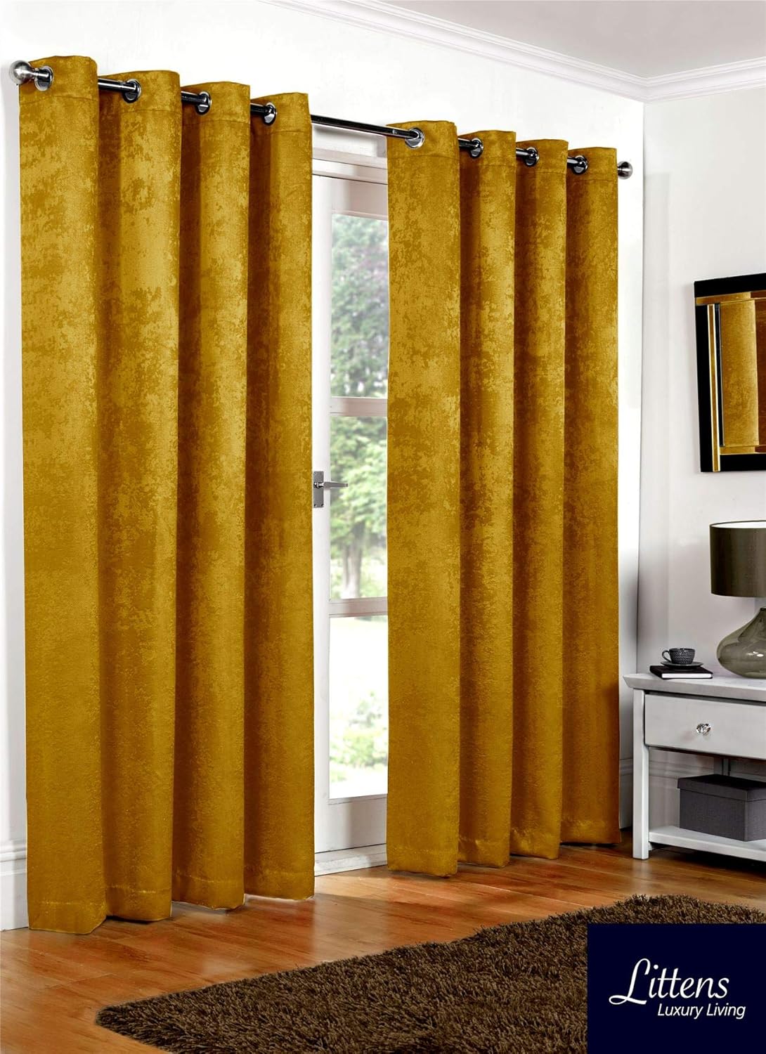 66" x 108" (168x274cm) Ochre Yellow Mustard Soft Woven Embossed Thermal ...