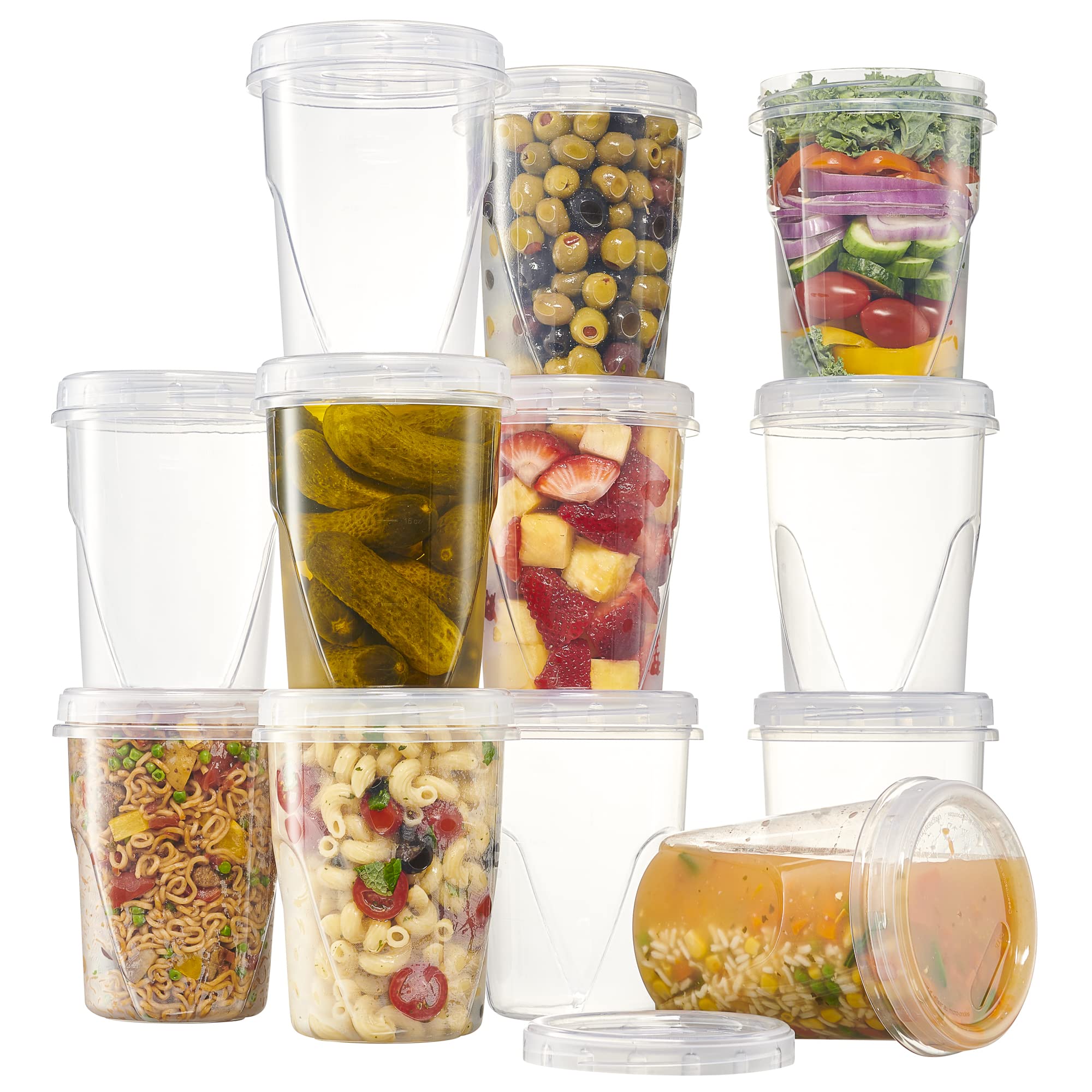 PLASTICPRO 12 Pack Twist Cap Food Storage Containers with Clear Screw ...