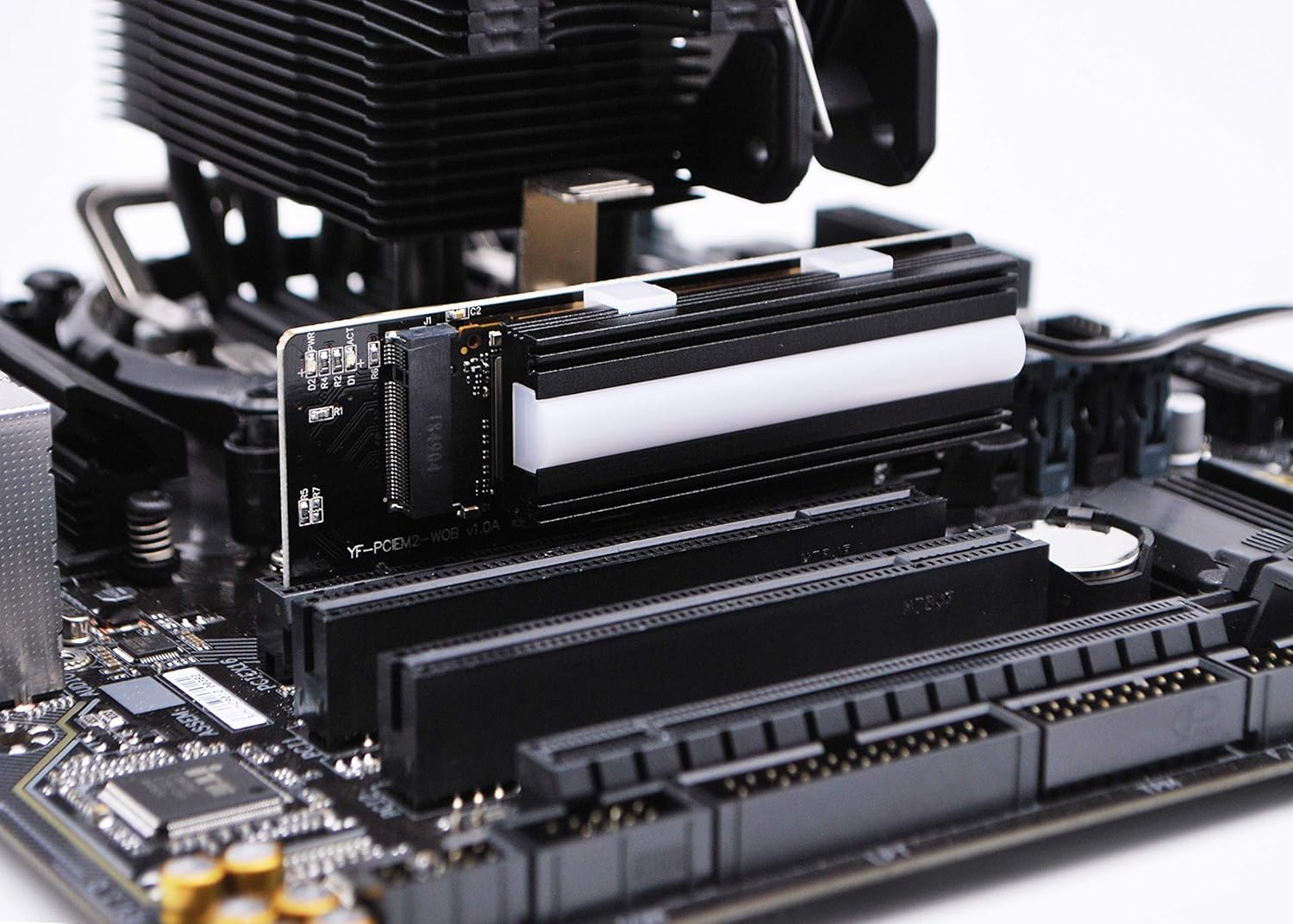 EZDIY-FAB NVME PCIe Adapter with 5V ARGB Heat Sink Cooler, M.2 NVME SSD to PCI Express Adapter ...