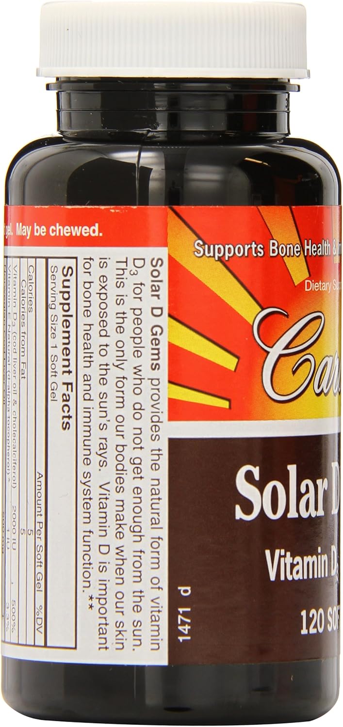 Carlson - Solar D Gems, Vitamin D3 and Omega-3 Supplement, 2000 IU ...
