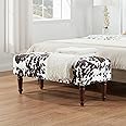 Amazon.com: Designs4Comfort Cow Print Bench with Nailheads in Brown and ...