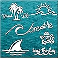 Amazon.com - 6Pcs Beach Car Accessories Vinyl Stickers Pack, Ocean ...