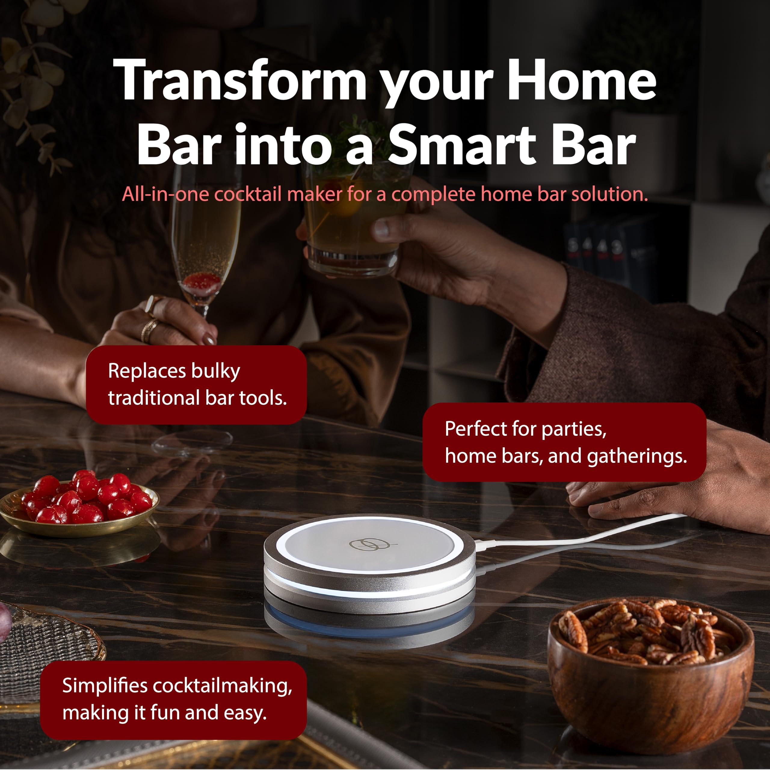 Mua Barsys Smart Coaster 2.0 (Black) – Portable Cocktail Maker & Drink ...