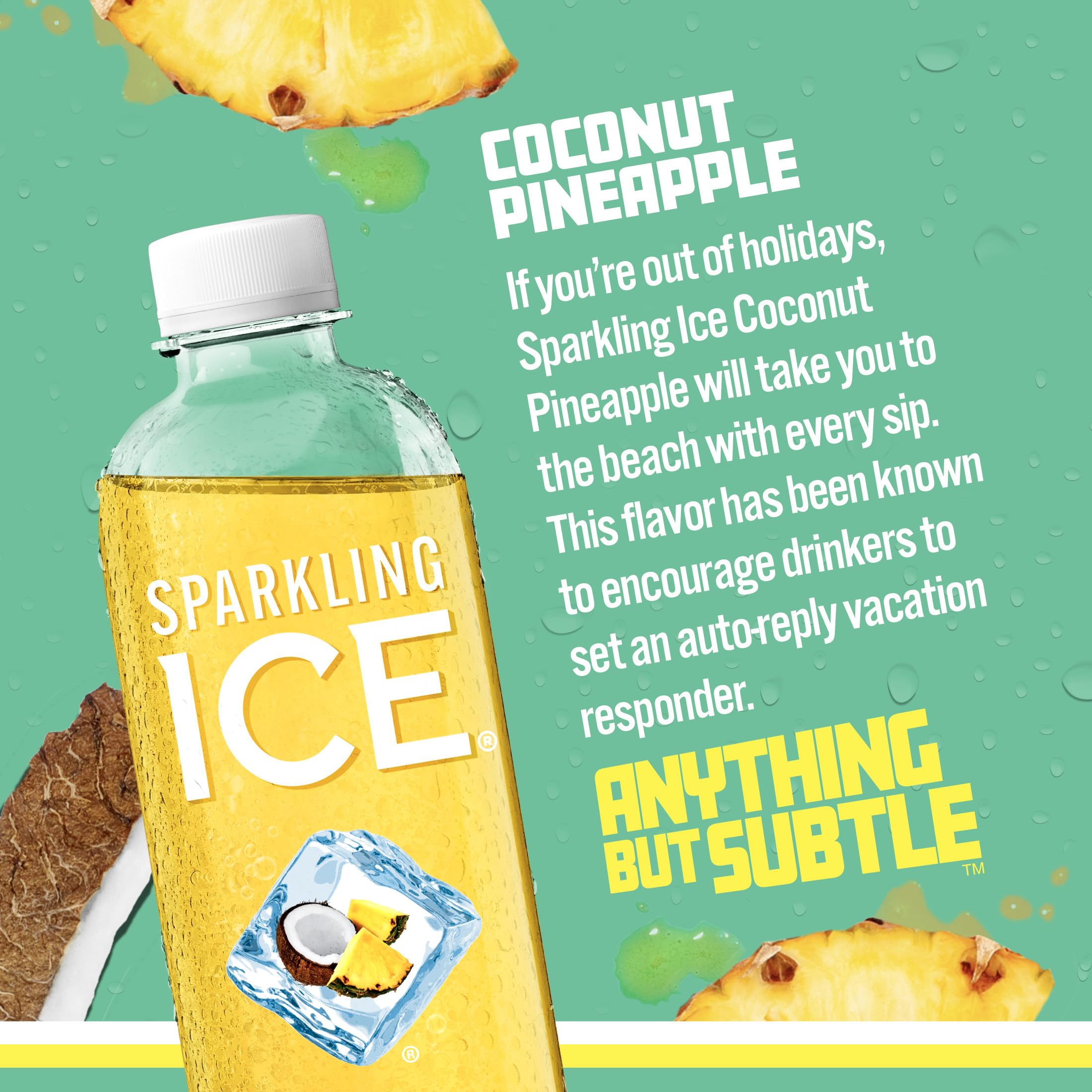 Mua Sparkling Ice, Coconut Pineapple Sparkling Water, Zero Sugar Flavored Water, with Vitamins ...
