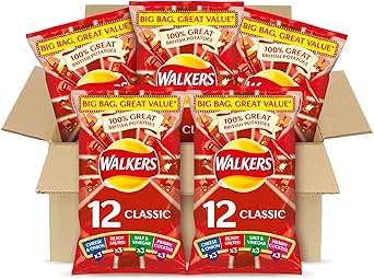 Walkers Classic Variety Multipack Crisps Box (60 Single Bags): Amazon ...