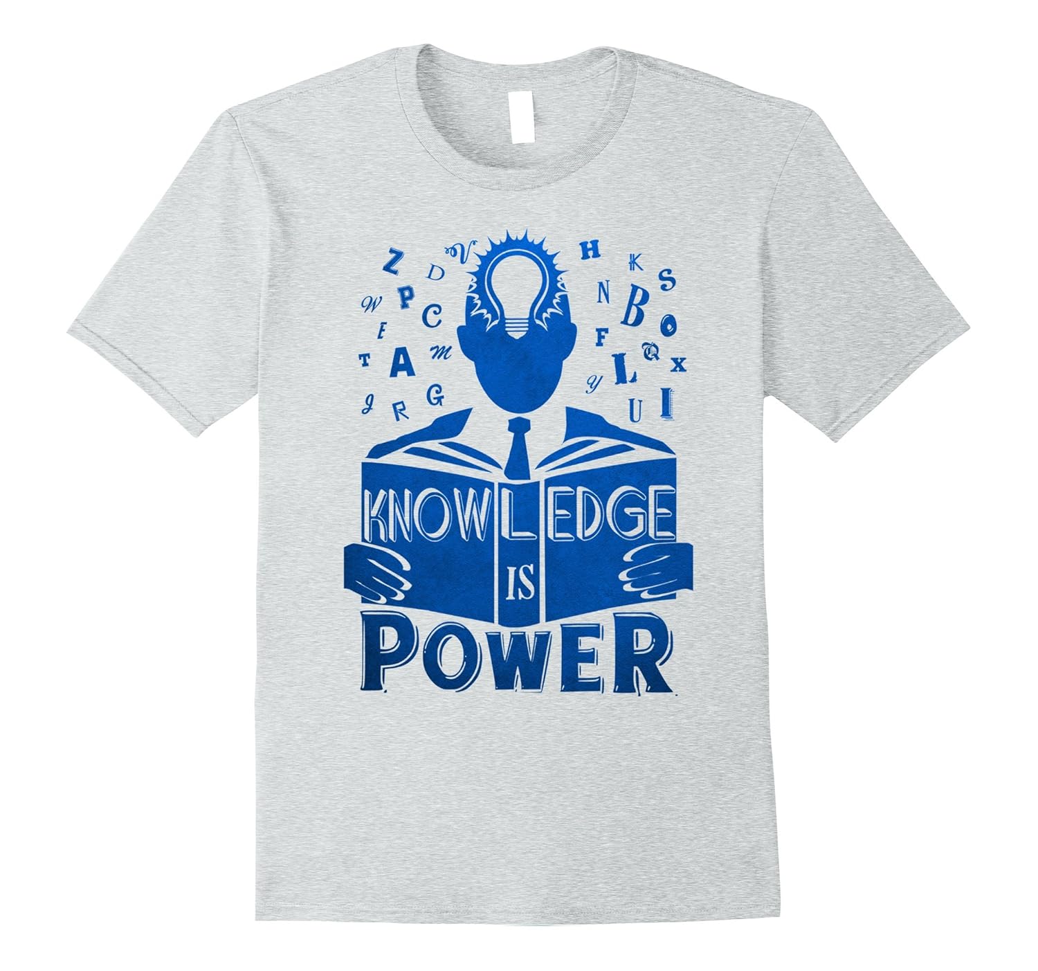 KNOWLEDGE IS POWER T SHIRT READING BOOK LIGHT BULB DESIGN-Vaci – Vaciuk