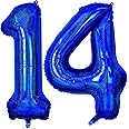 Amazon.com: Number 14 Balloon 40 inch, Dark Blue Big Number Balloon ...