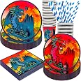 Amazon.com: BOIKOKY Dragon Birthday Party Decorations, 120Pcs Dragon ...