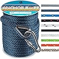 Amazon.com: Anchor Rope 50 Ft, Premium Solid Braid MFP Anchor Line with 316 Stainless Steel ...