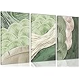 Amazon.com: Framed Abstract Green Wall Art Set of 3-Mid Century ...