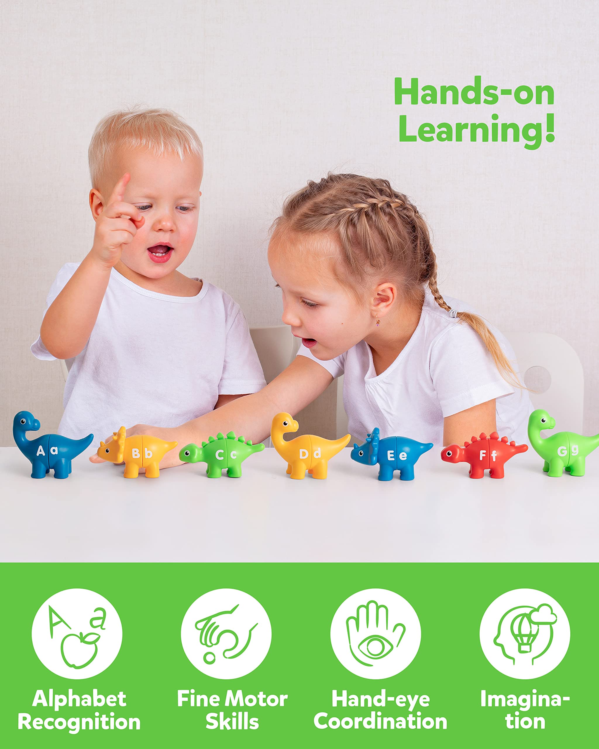 Mua Matching Letters Fine Motor Toy, 26 PCS Double-Sided ABC Dinosaur ...