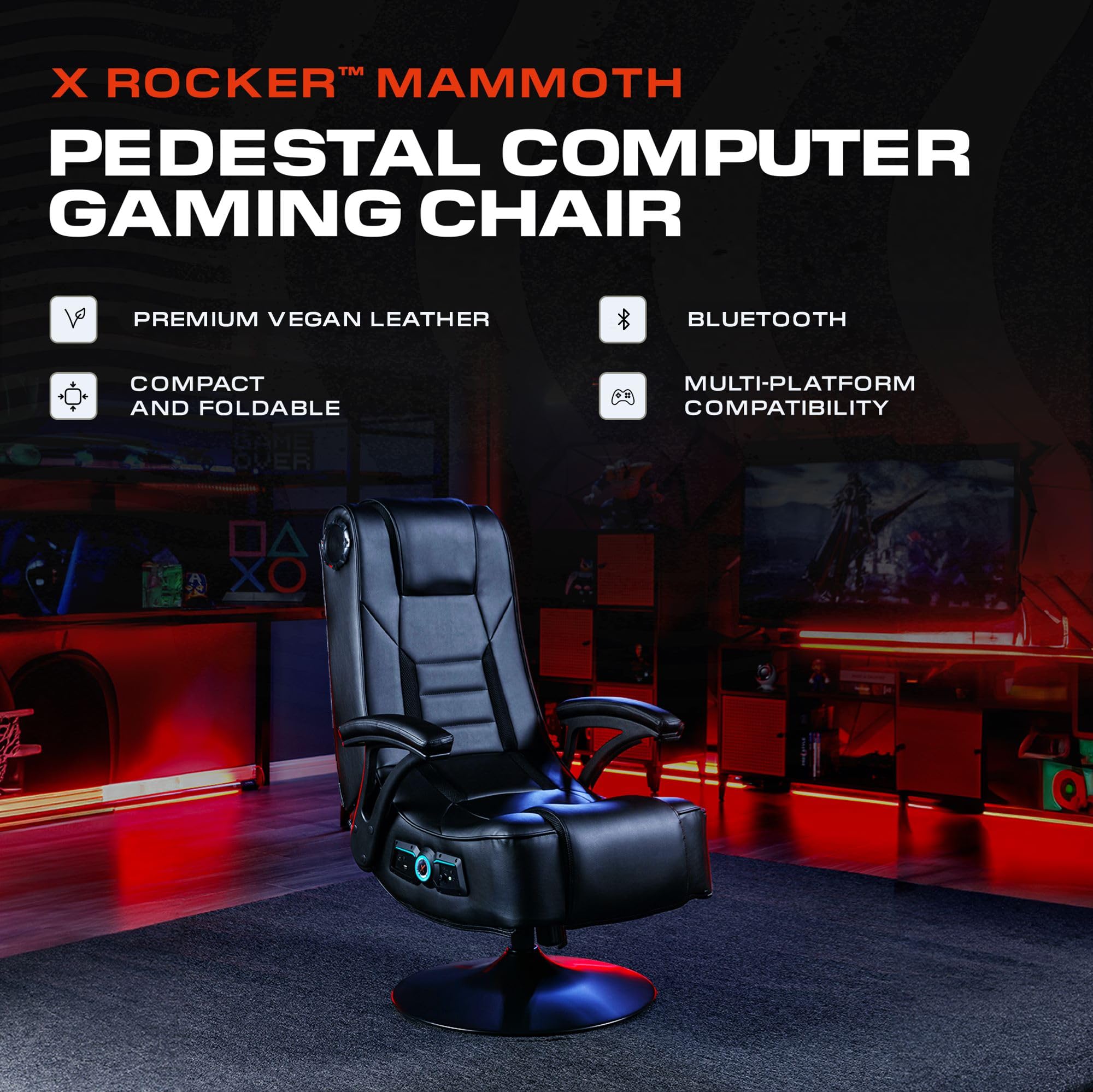 Mua X Rocker PC Computer Gaming Desk Chair, Built-in Audio, College ...