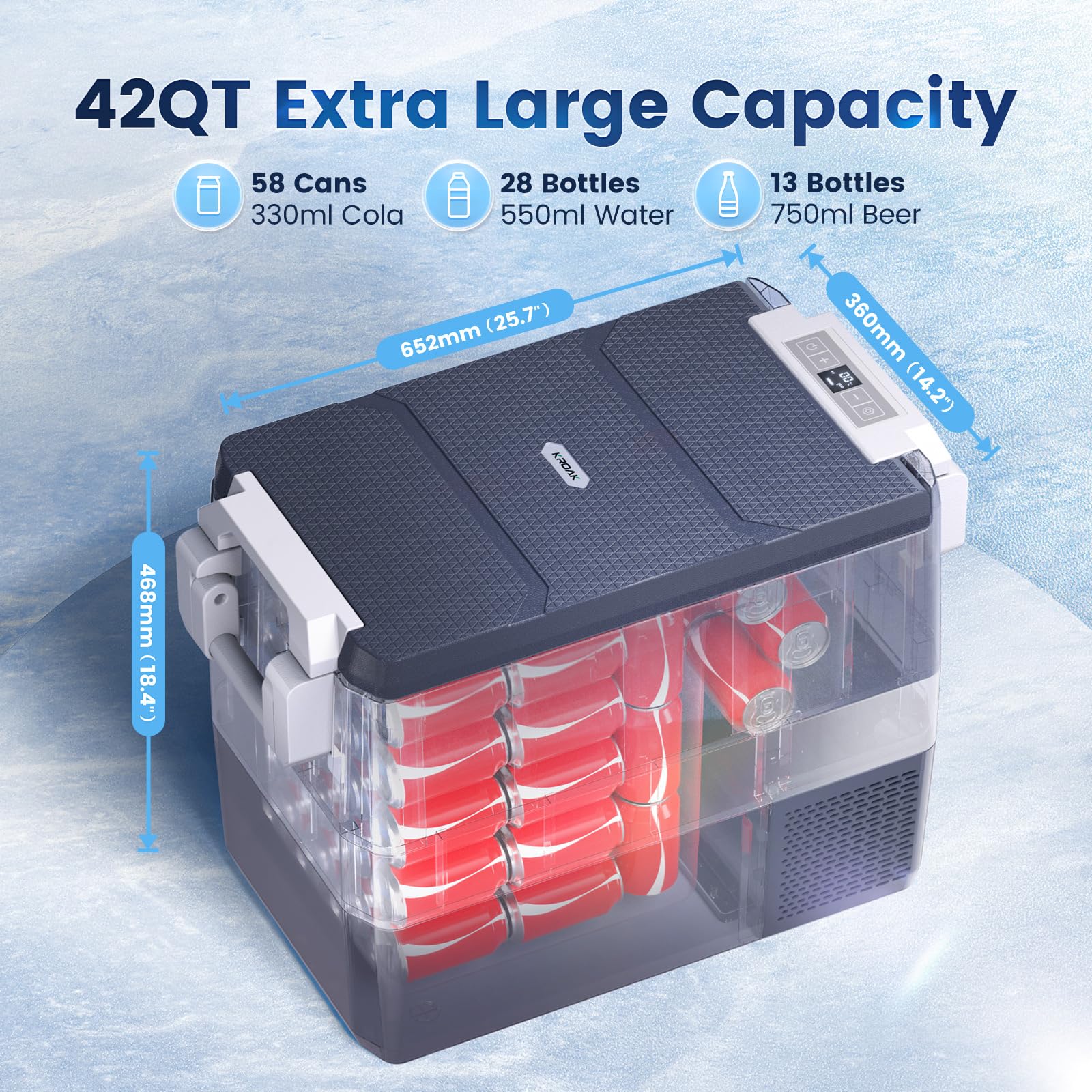 Mua HCALORY 12 Volt Car Refrigerator 42QT(40L) Car Fridge Electric ...