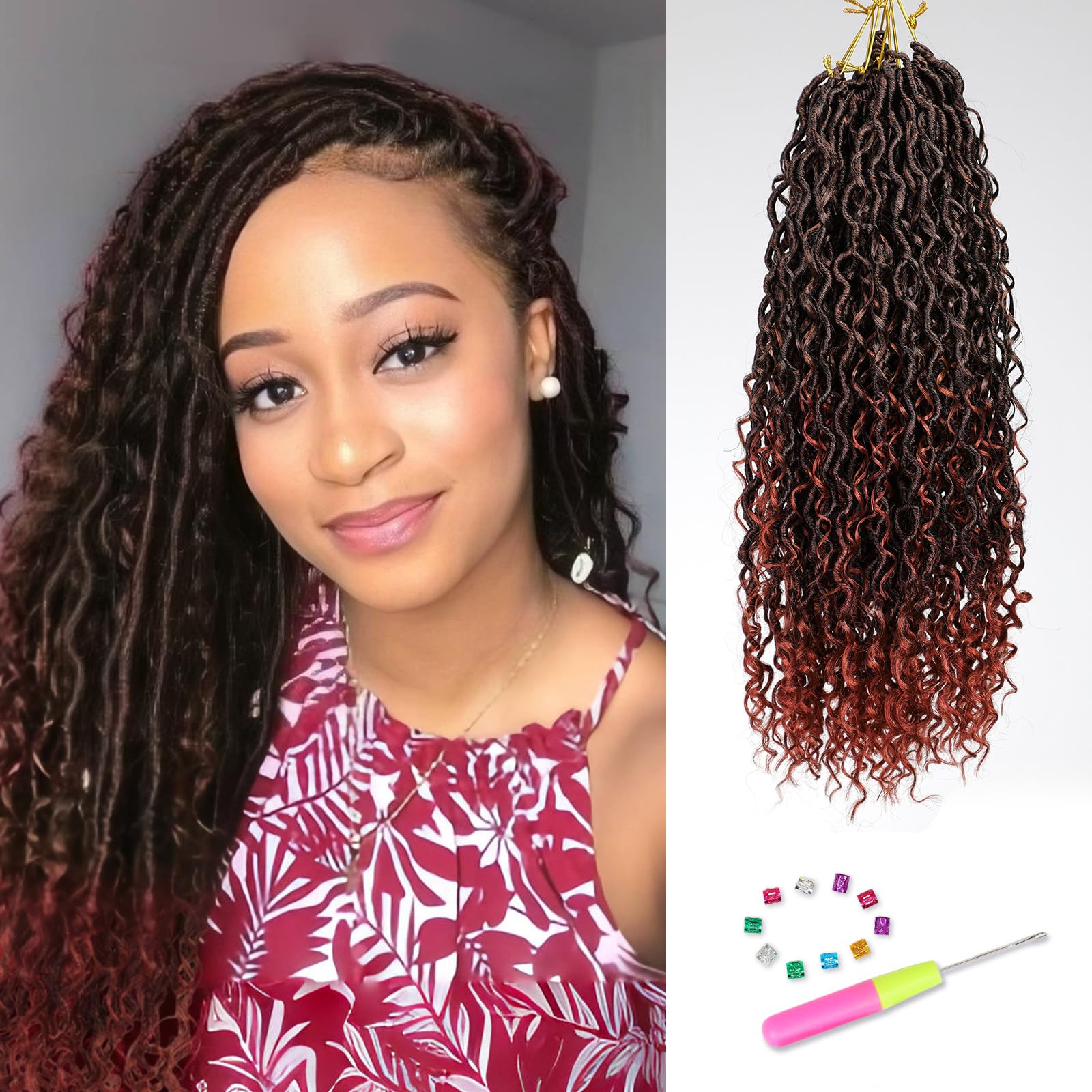 HAIRCUBE 12 Inch Goddess Locs Crochet Hair Curly Deep Faux Locs Crochet ...