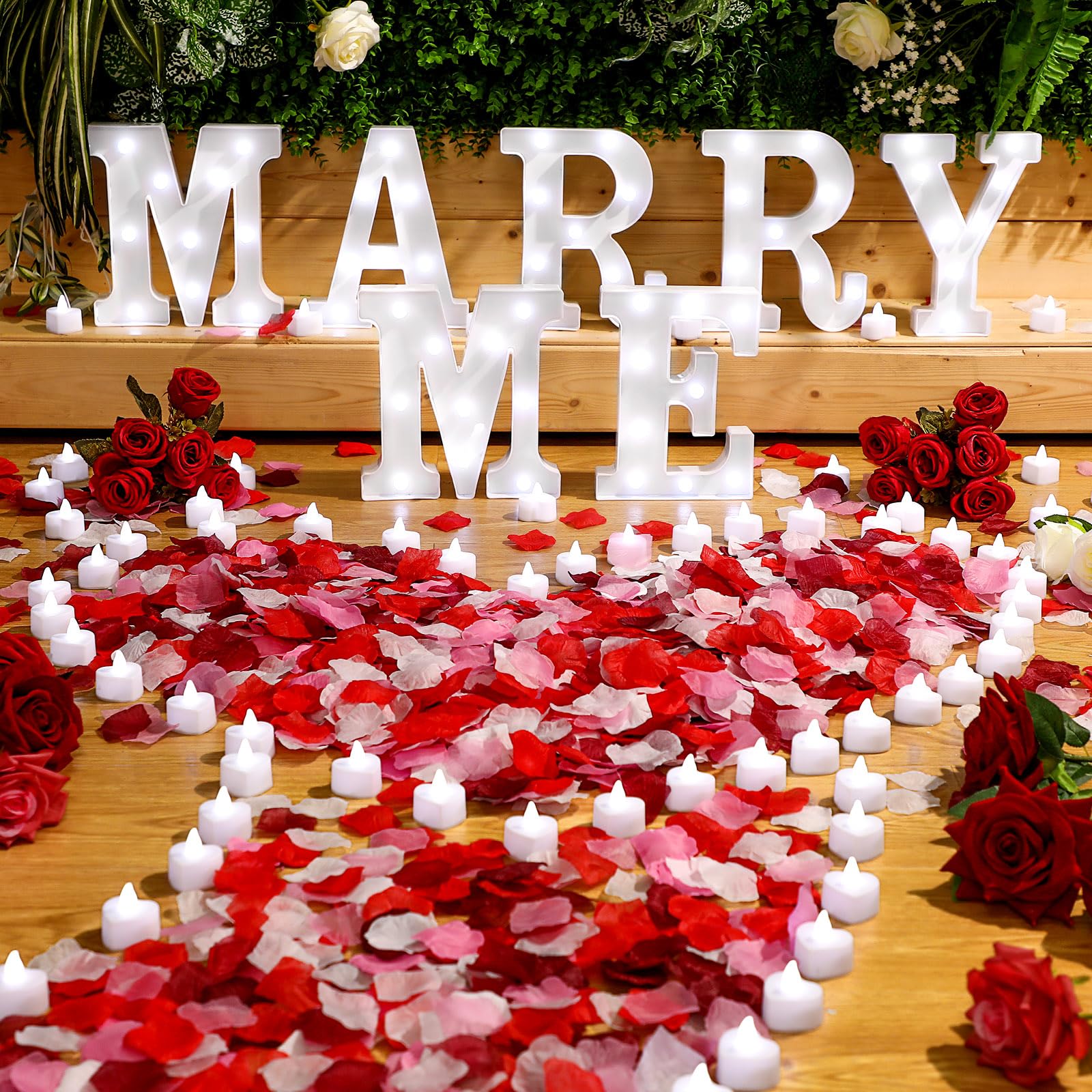 Fumete 4080 Pcs Marry Me Sign Proposal Decorations Lighted Marry Me ...