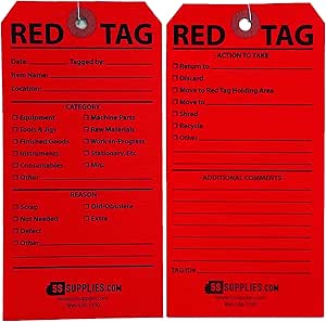 5S Red Tags (Wired) (50 Pack, Red) : Amazon.ca: Industrial & Scientific