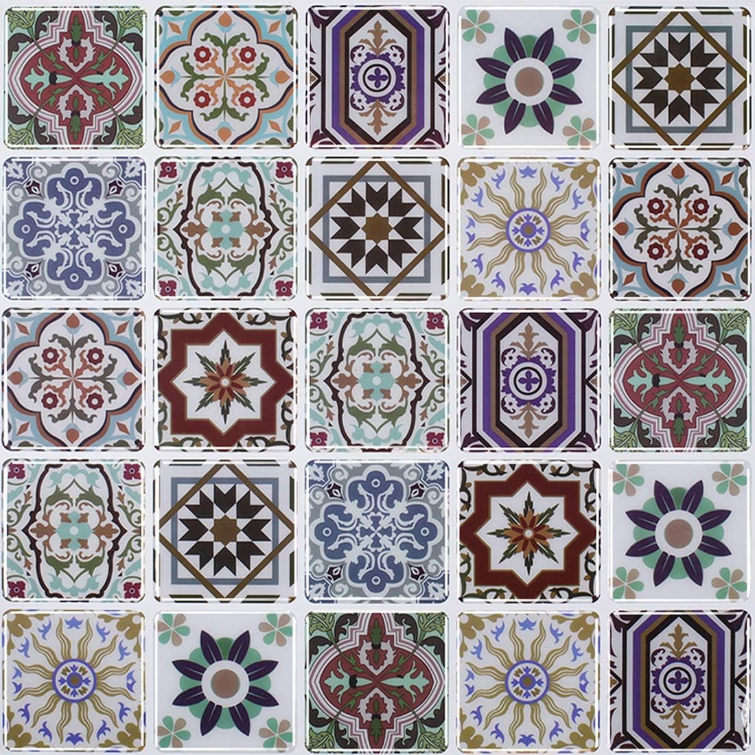 HyFanStr Stick on Kitchen Backsplash, Vintage Victorian Peel and Stick ...