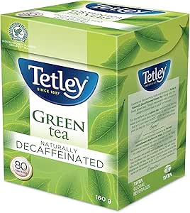 Tetley Naturally Decaffeinated Green Tea, 80 Count: Amazon.ca: Grocery