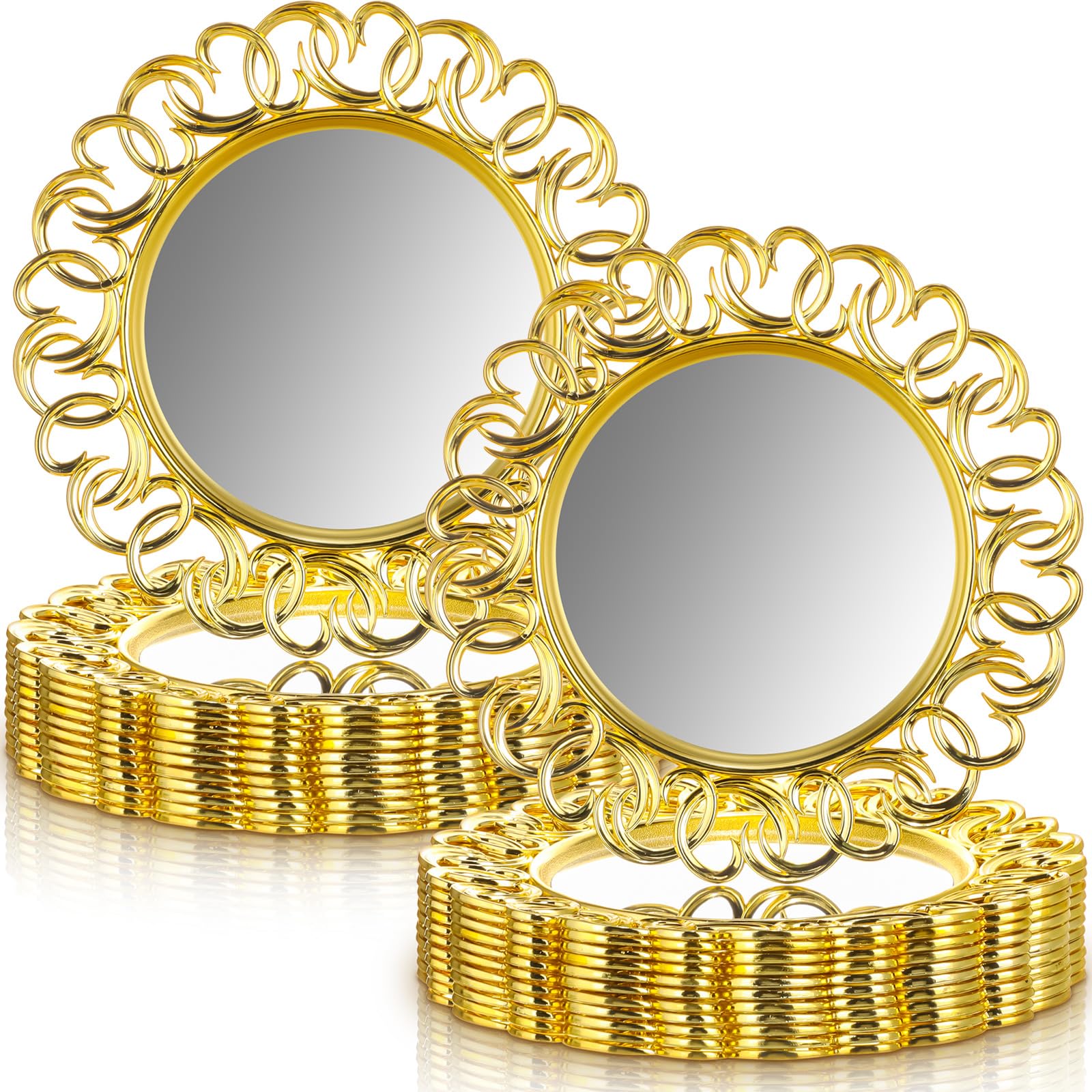 Havawish 12 Pcs 13 Inch Gold Charger Plates Bulk Mirror Chargers with ...